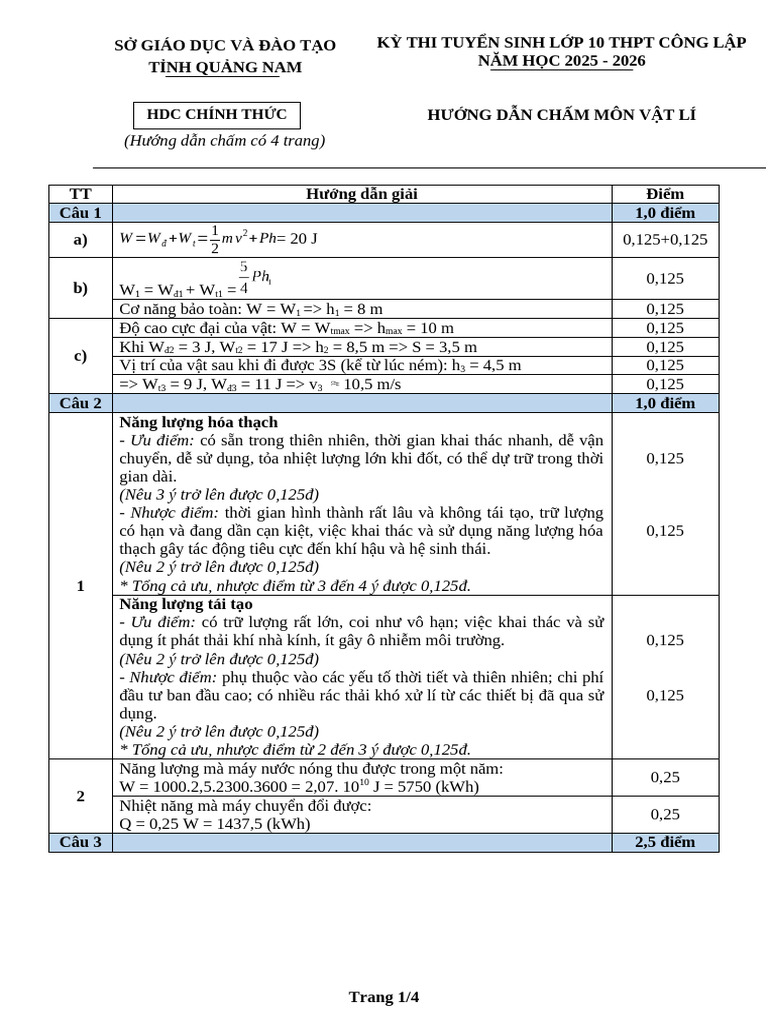 Vat Li - HDC TS10 - 2526-Chinh Thuc | PDF