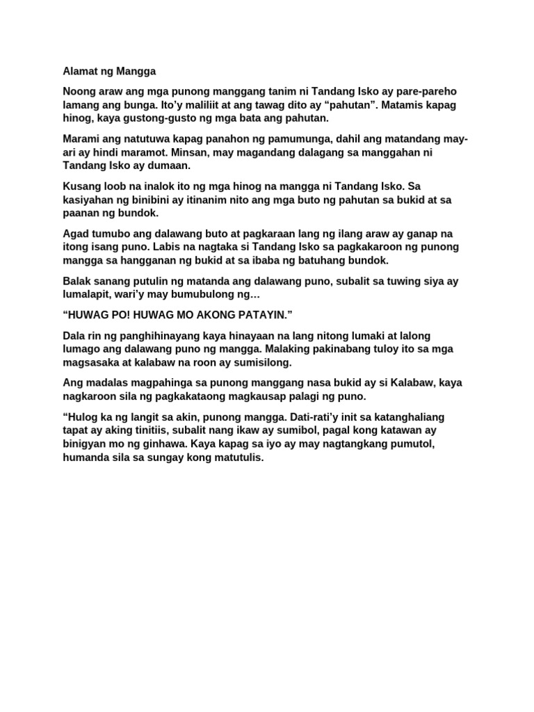 Alamat NG Mangga | PDF