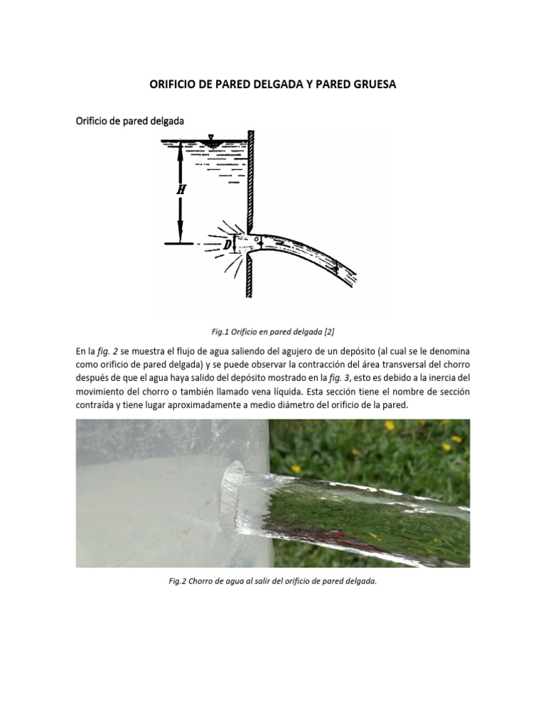 Orificio de Pared Delgada y Pared Gruesa | PDF | Numero Reynolds | Gases