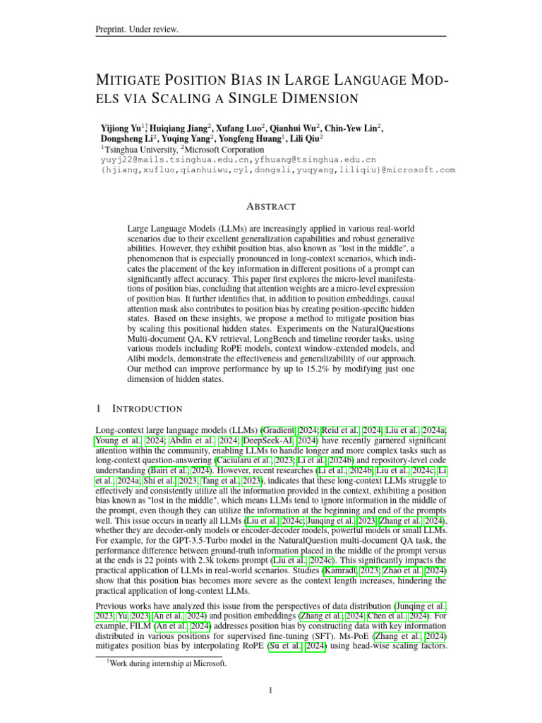 LLLM-Mitigate Position Bias in LLMs Via Scaling A Single Hidden States ...