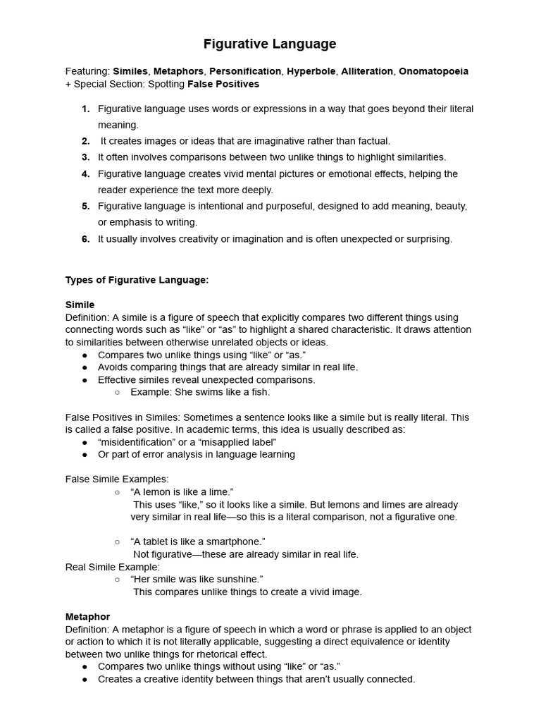 Understanding Figurative Language | PDF | Metaphor | Anthropomorphism