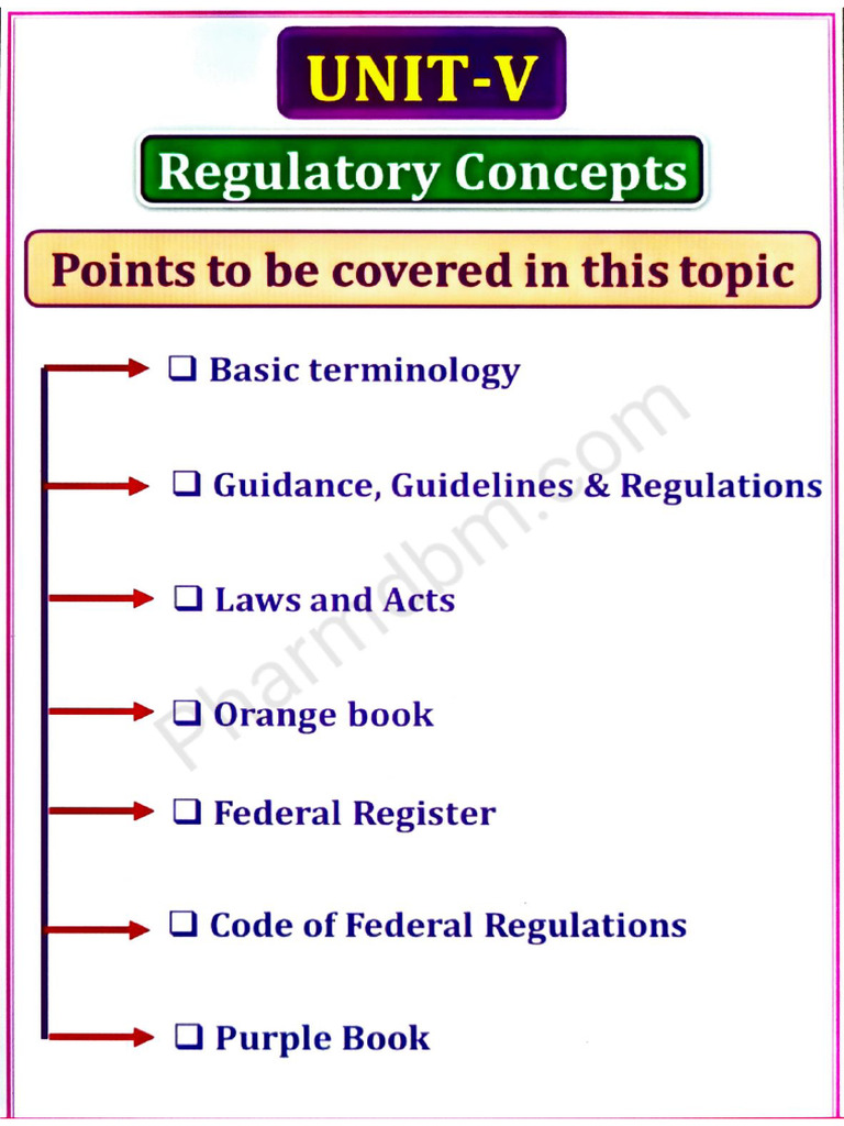 Pharmaceutical Regulatory Science Unit 5 | PDF
