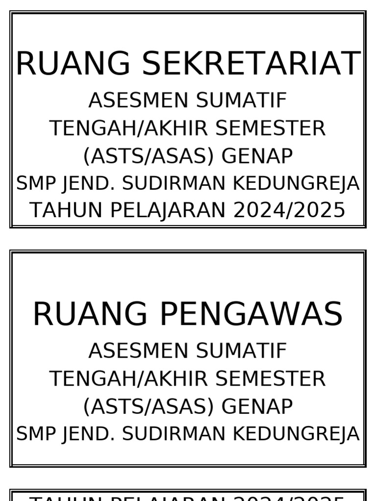 Papan Nama Ruang | PDF