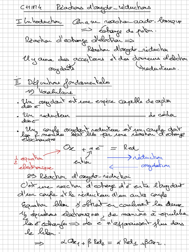 CHIM3 Reactions D'oxydo Reduction p1 | PDF