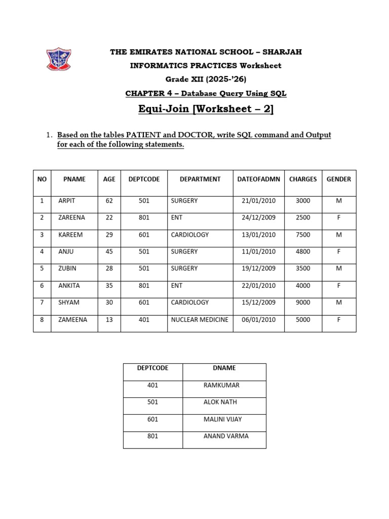 Chapter4 Worksheet Equi-Join 2 | PDF | Databases | Data Management