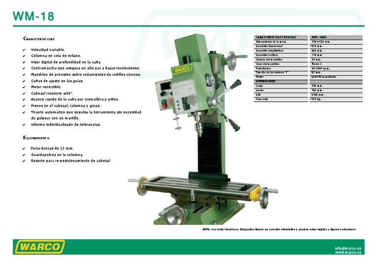 Taladro de Precisión WM-18 | PDF