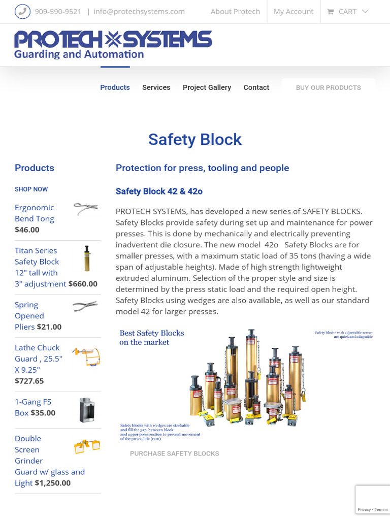 Safety Block - Protech Systems | PDF | Manufactured Goods | Mechanical ...