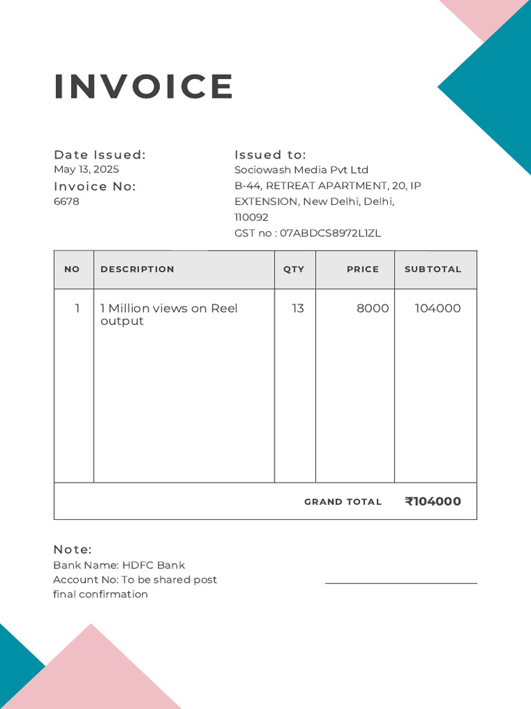 Invoice 6678 | PDF