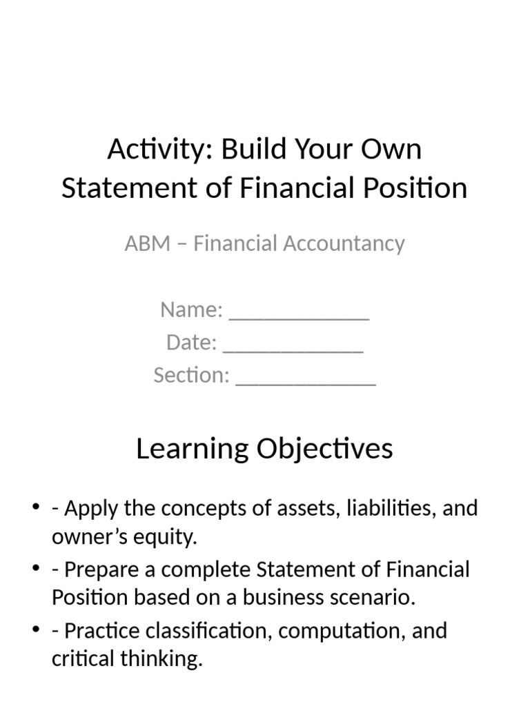 ABM Activity Statement of Financial Position | PDF