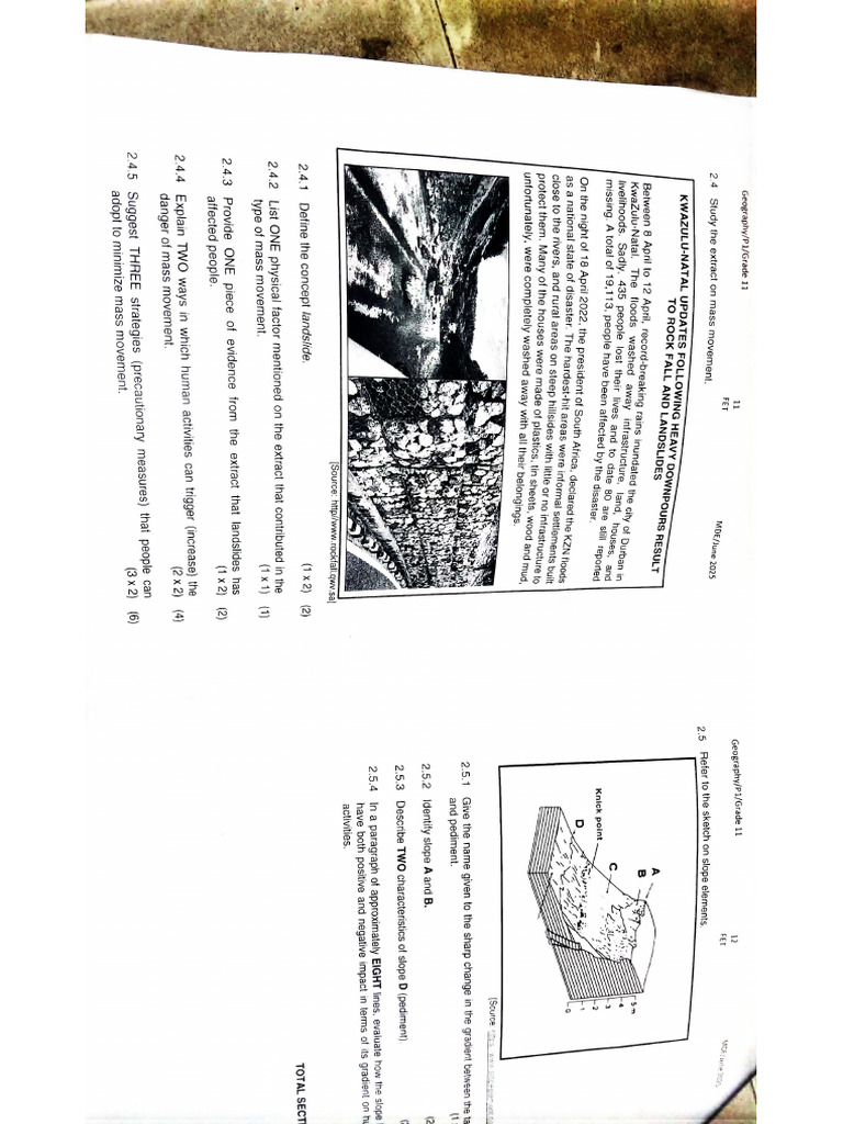 Grade 11 2025 Geography June Exam | PDF