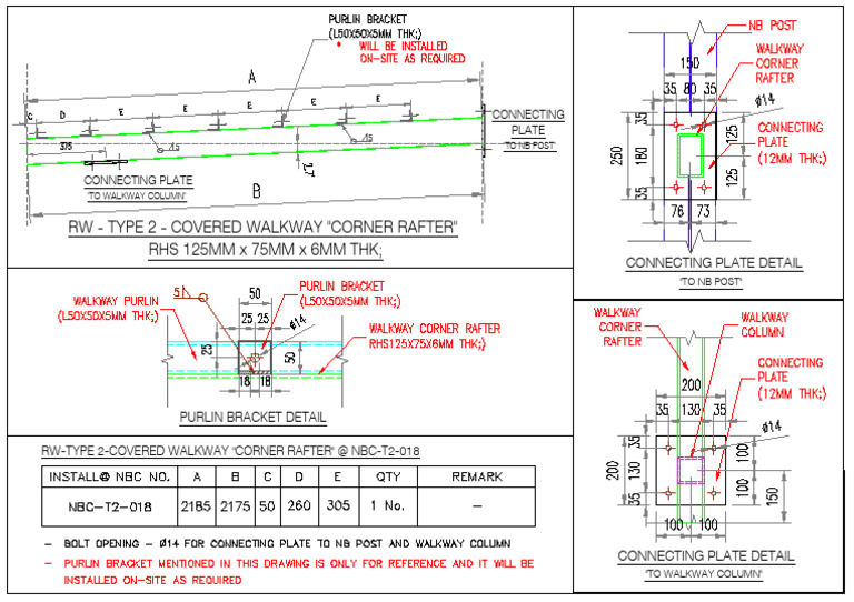 RW Type 2 Walkway Corner Rafter Fab DWG r0 | PDF