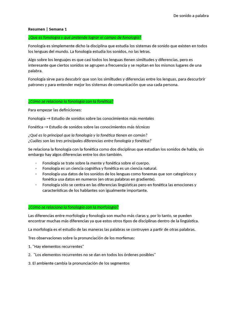 Resumen DSAP Sem1 SJ | PDF | Fonología | Palabra