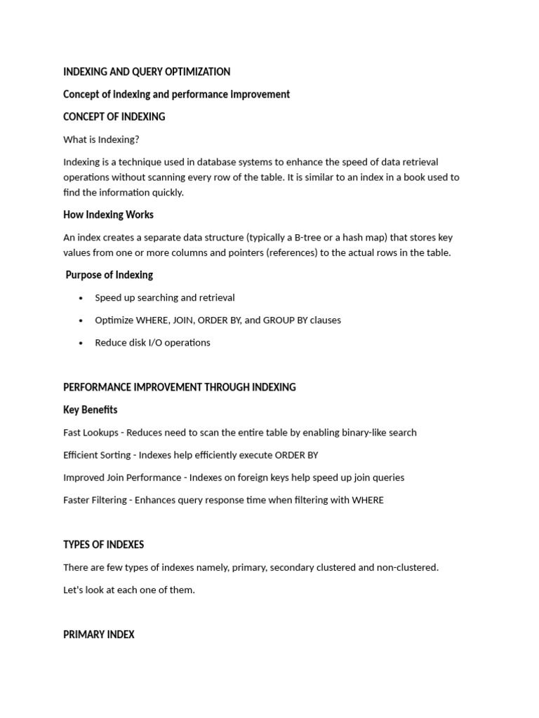 Dbms II Indexing and Query Optimization Lesson002 | PDF | Database ...