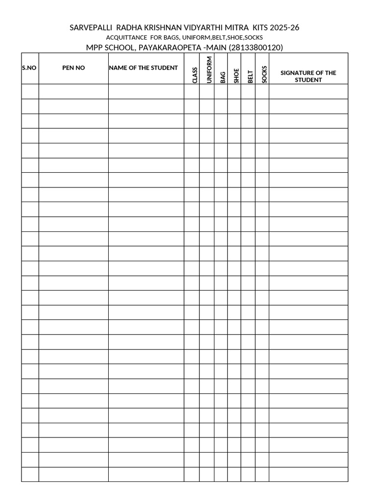 Student Kits Acquittance | PDF