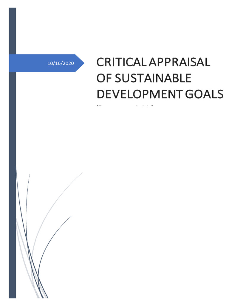 Critical Appraisal of Sustainable Development Goals | PDF ...
