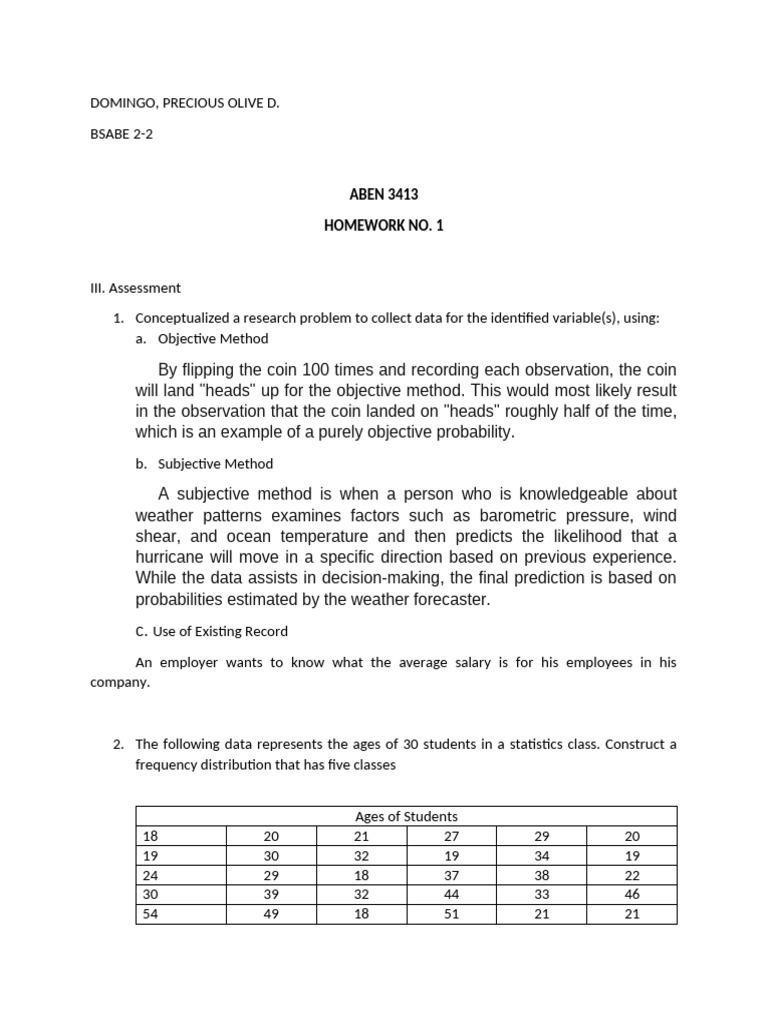Bsabe 3 1 Padon Aldren D Homework 1 | PDF | Statistical Theory | Statistical Analysis