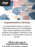Argumentative Writing: Counterclaim Sentence Starters Rebuttal ...