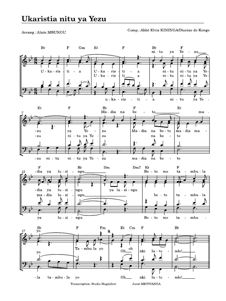 Ukaristia Nitu Ya Yezu | PDF