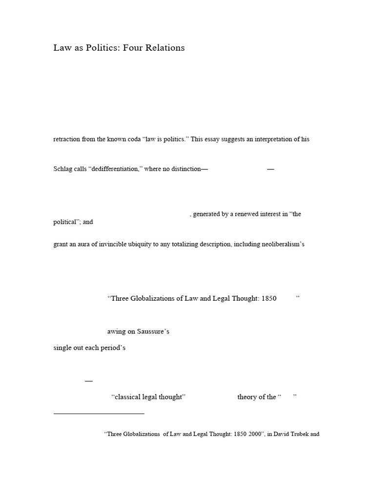 Law As Politics Four Relations | PDF | Empirical Evidence | Jurisprudence