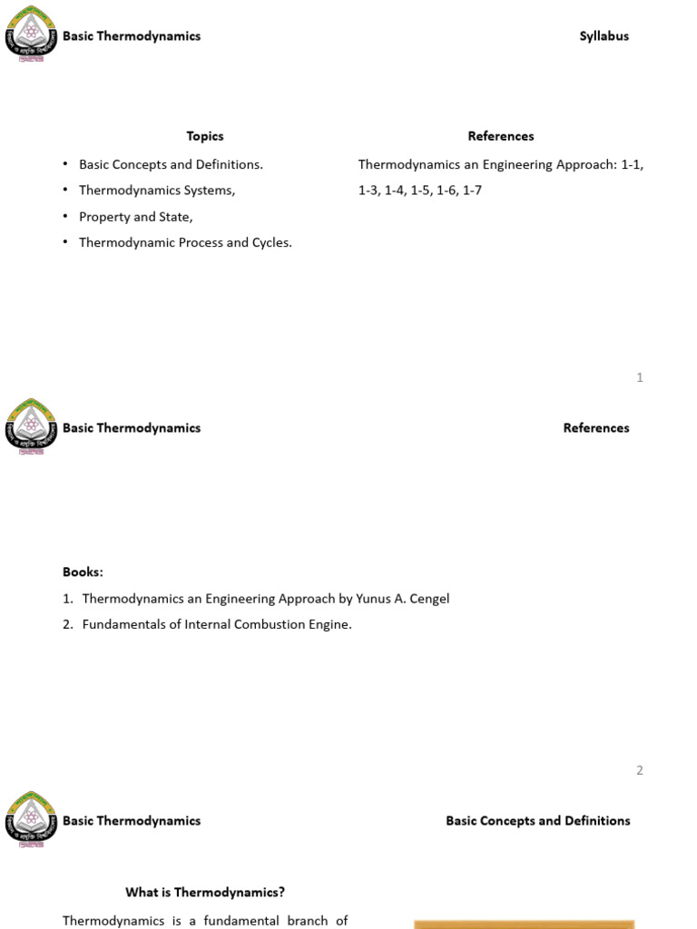 Basic Concepts of Thermodynamics | PDF | Entropy | Thermodynamics