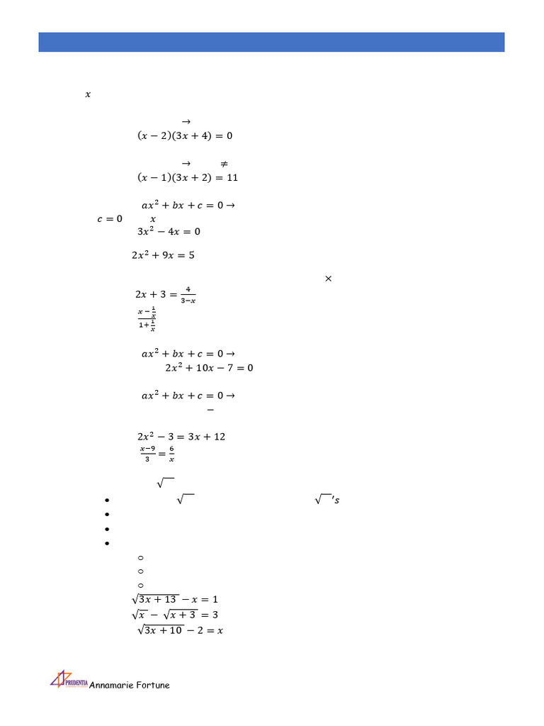 GR 11 Solving Equations Notes | PDF | Factorization | Exponentiation