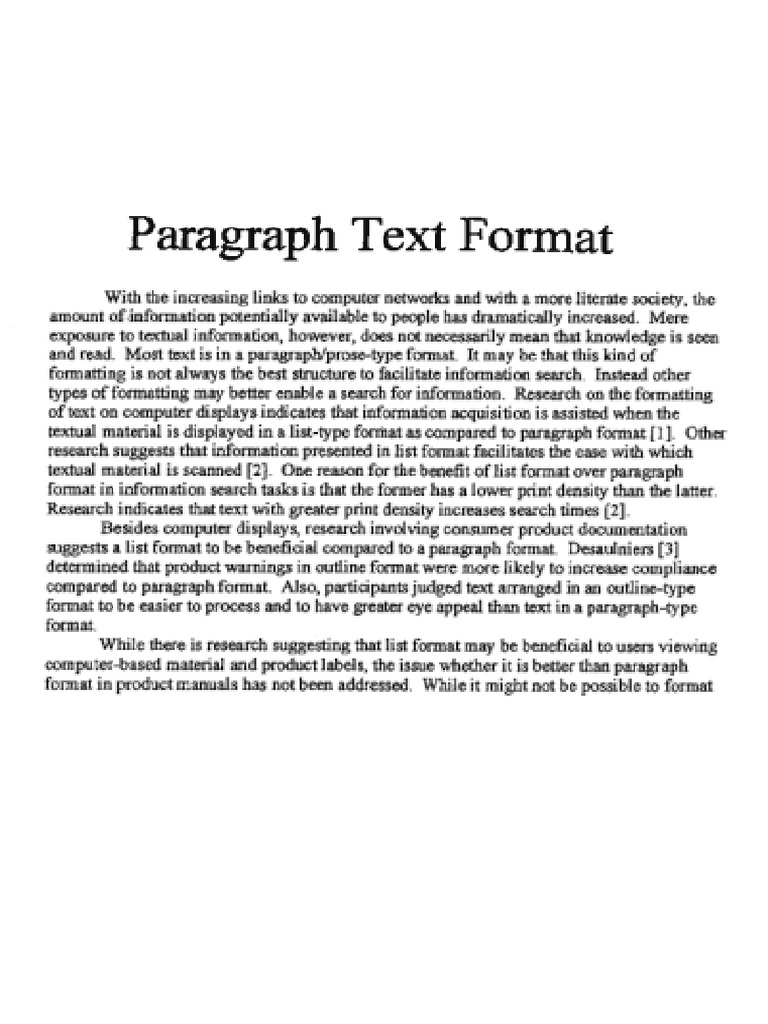 Paragraph Format | PDF