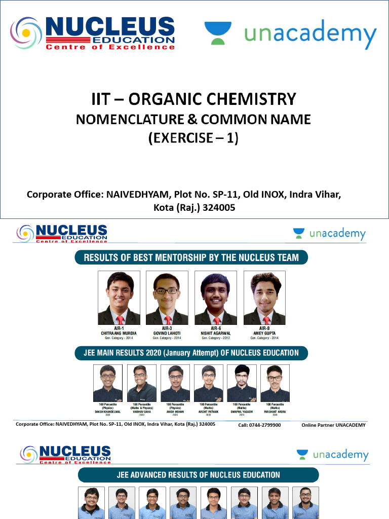 1 - IUPAC Nomenclature SHEET | PDF