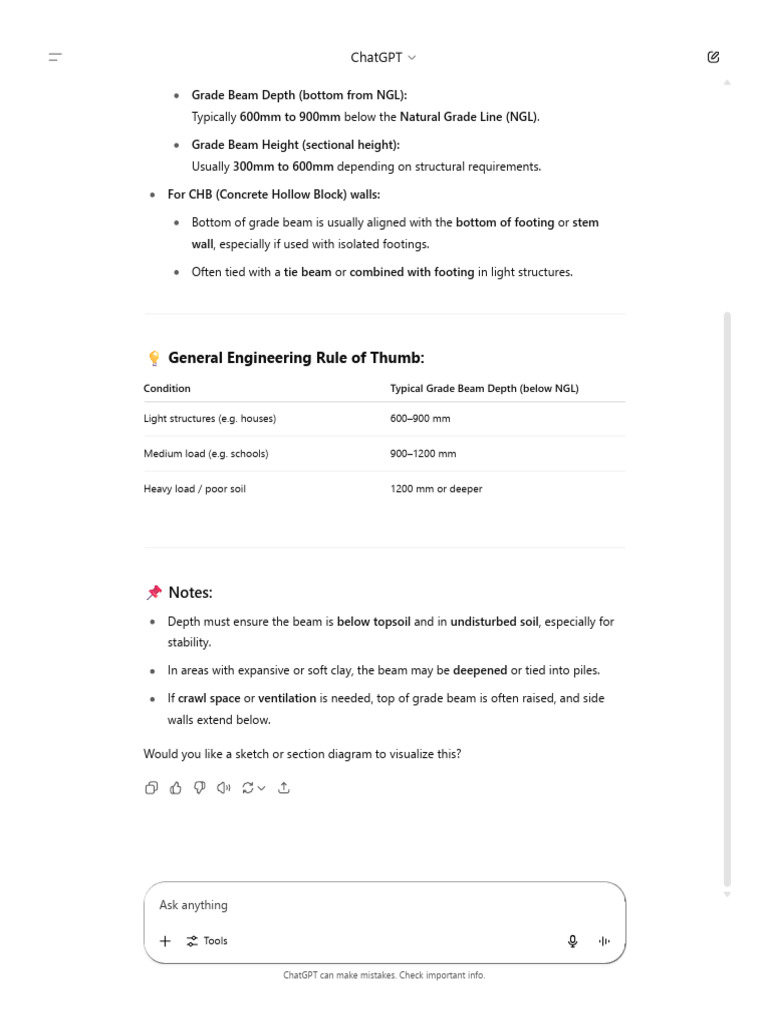 Grade Beam Depth and Height Guidelines | PDF
