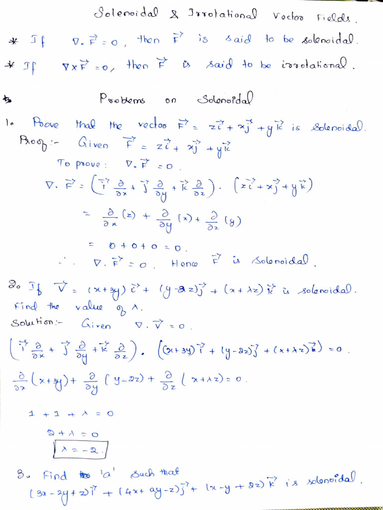 Solenoidal and Irrotational | PDF | Electromagnetism | Magnetism