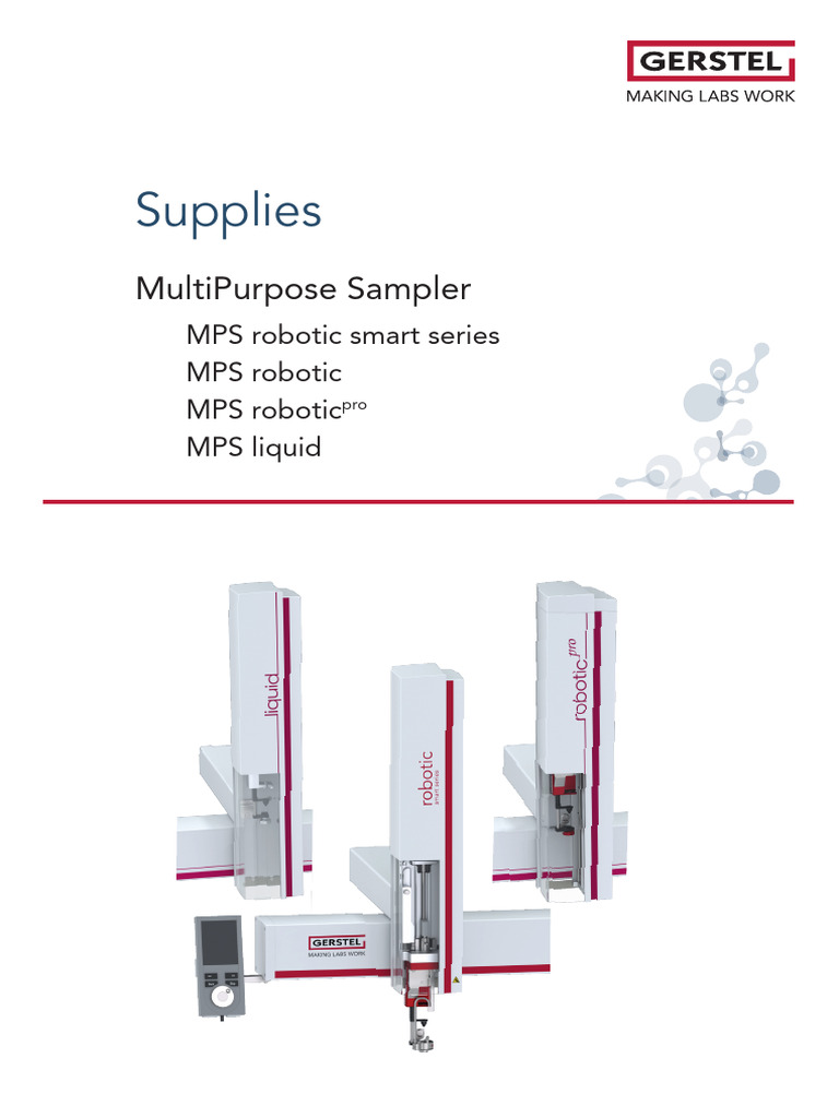 GERSTEL MPS Robotic Supplies Guide | PDF | Syringe | Injection (Medicine)