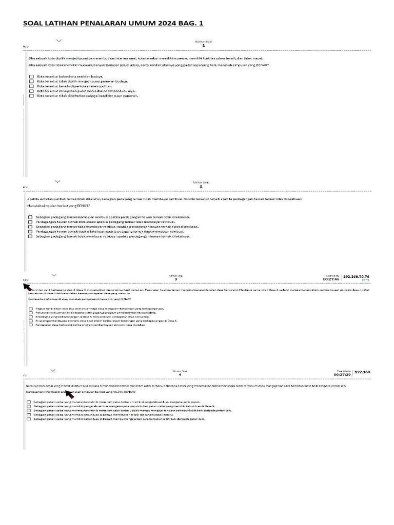 Soal Latihan Penalaran Umum 2024 Bag. 1 | PDF