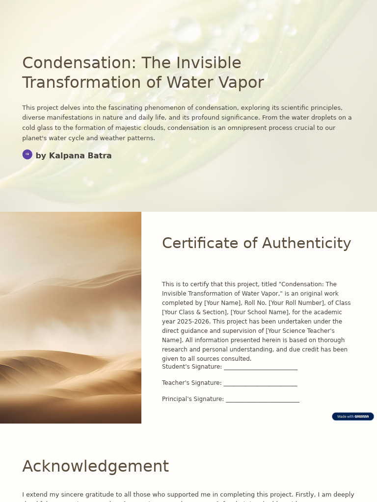 Condensation The Invisible Transformation of Water Vapor | PDF ...
