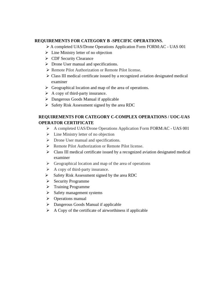 UAS Drone Operations Requirements Guide | PDF