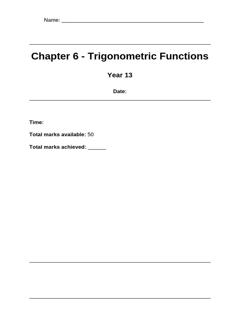 P2 Chapter 6 - Trigonometric Functions | PDF | Mathematical Objects ...