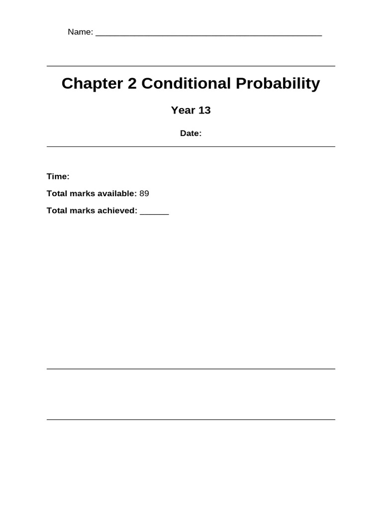 S2 Chapter 2 - Conditional Probability | PDF | Applied Mathematics | Statistics