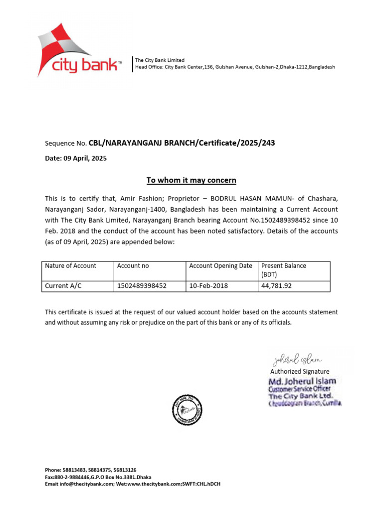 City Bank Documents PDF | PDF