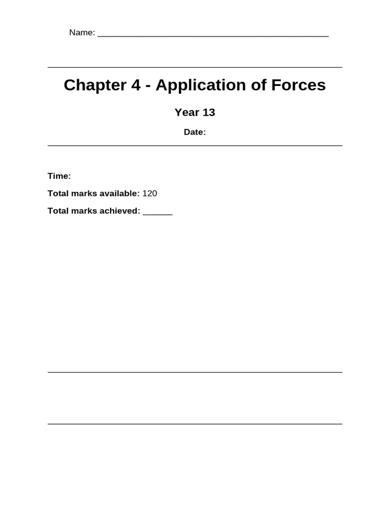 M2 Chapter 4 - Application of Forces | PDF | Force | Physical Quantities