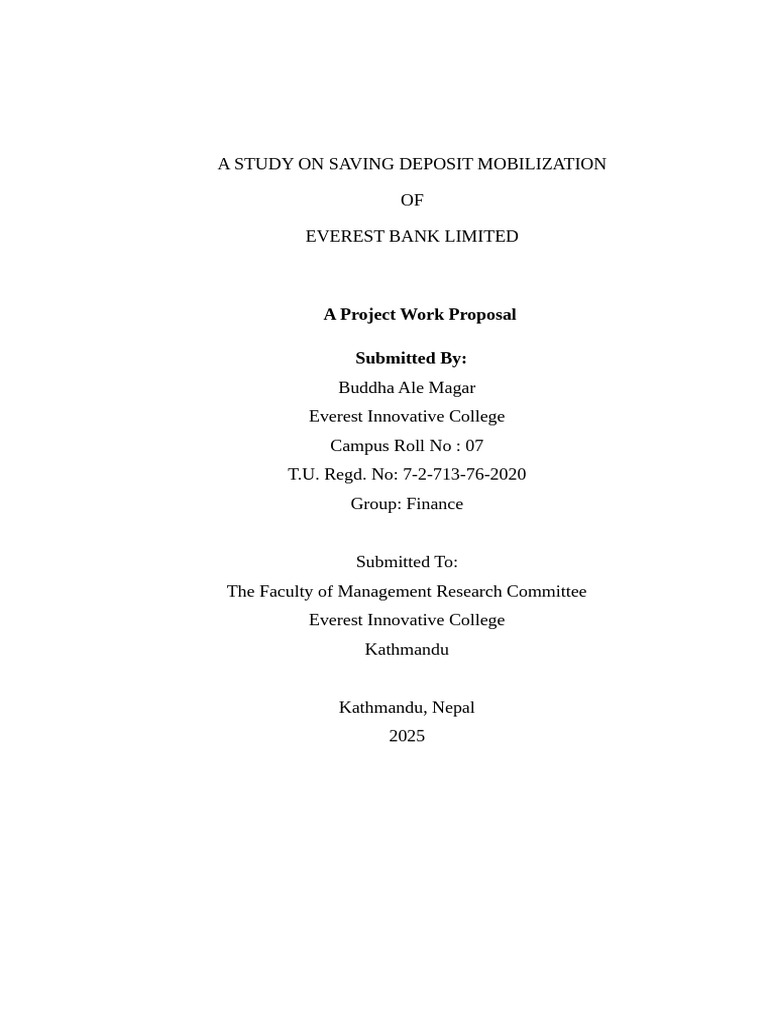 Saving Deposit Mobilization Study EBL | PDF | Banks | Deposit Account