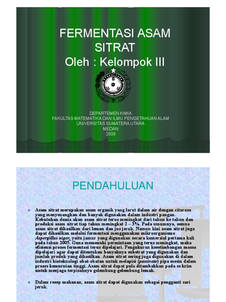Fermentasi Asam Sitrat dengan Aspergillus | PDF | Teknologi & Rekayasa