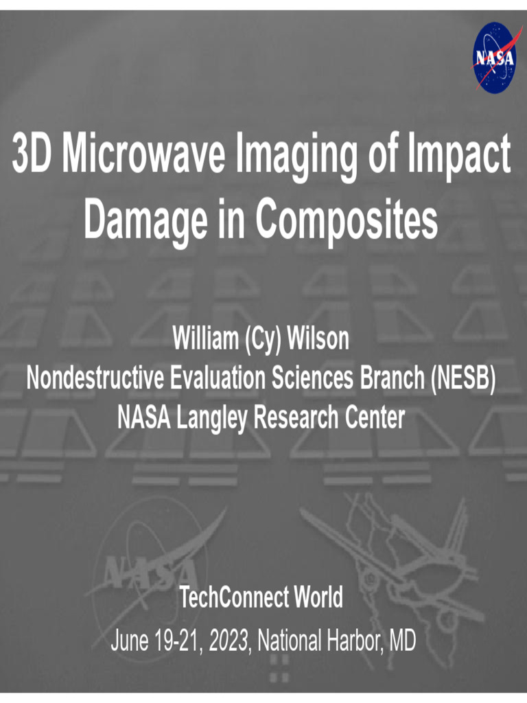 3D Microwave Imaging of Impact Damage in Composites | PDF | Physical ...