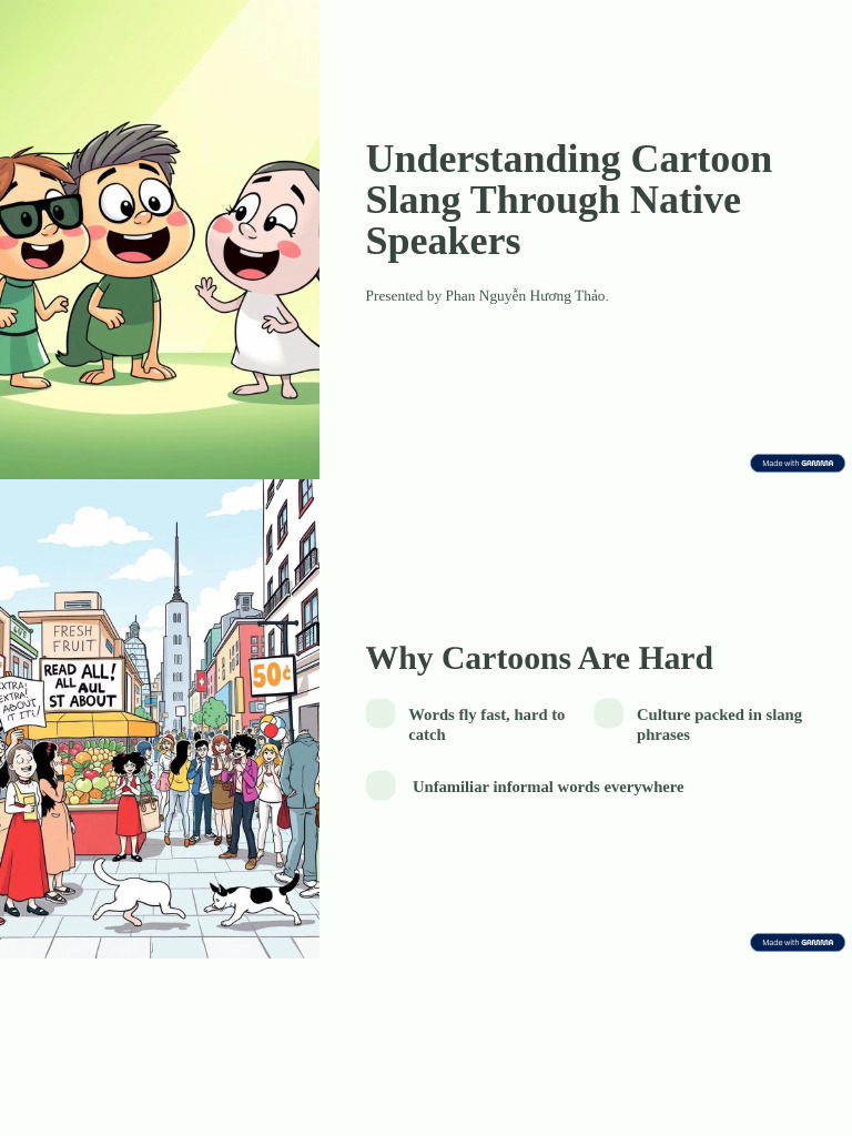 Understanding Cartoon Slang Through Native Speakers | PDF
