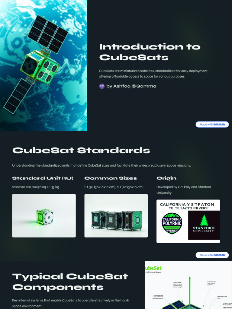 Introduction To CubeSats | PDF | Astronomy | Flight
