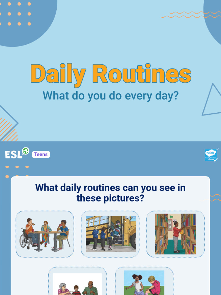 T 1723105013 Esl Daily Routines Speaking Activity Teens b1 Ver 3 | PDF ...