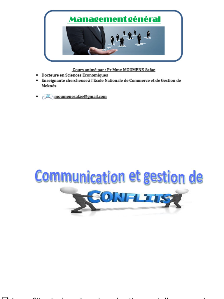 Gestion des conflits en entreprise | PDF | Médiation | Sciences ...