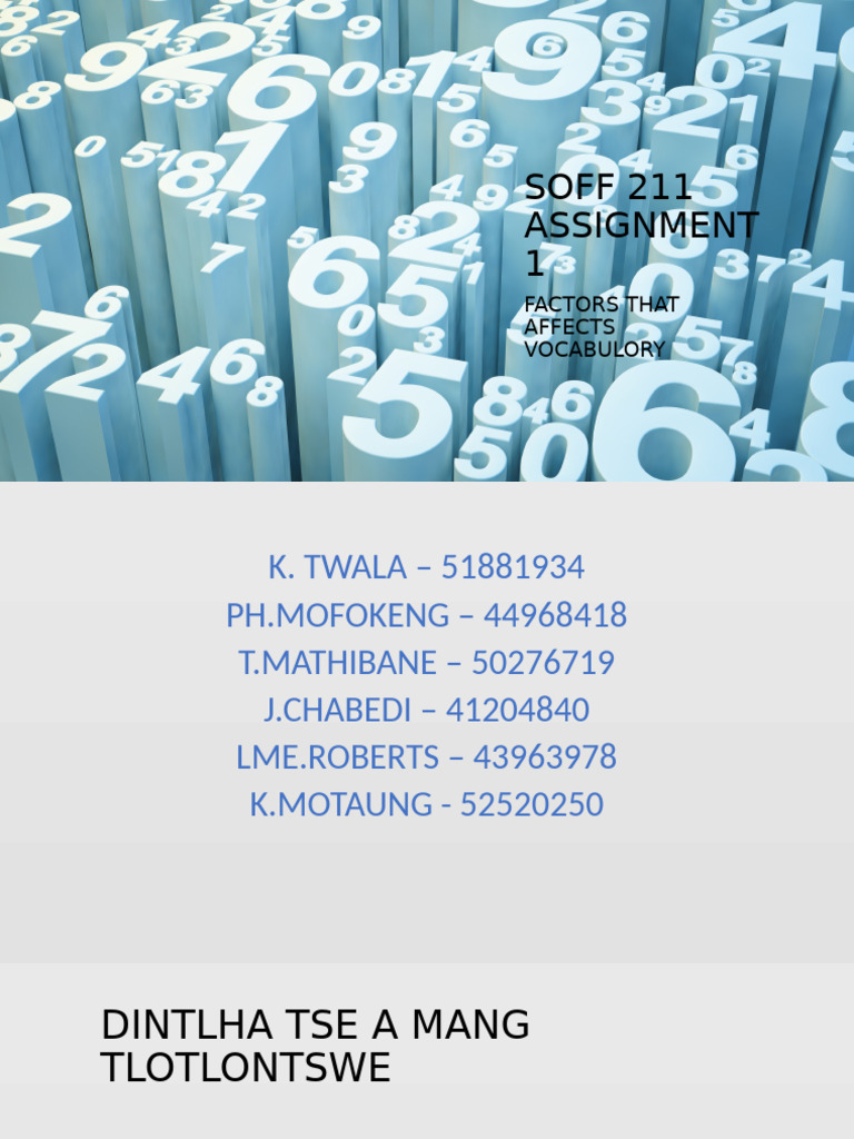 SOFF 211 Assignment 1 | PDF