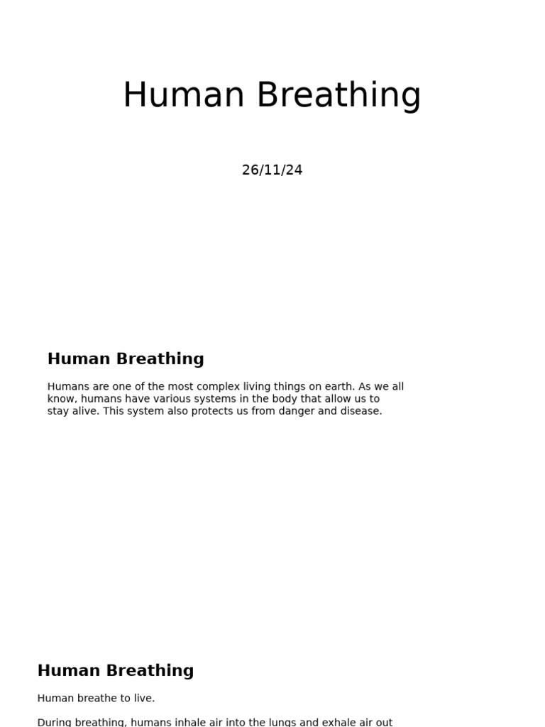 Understanding Human Breathing Process | PDF