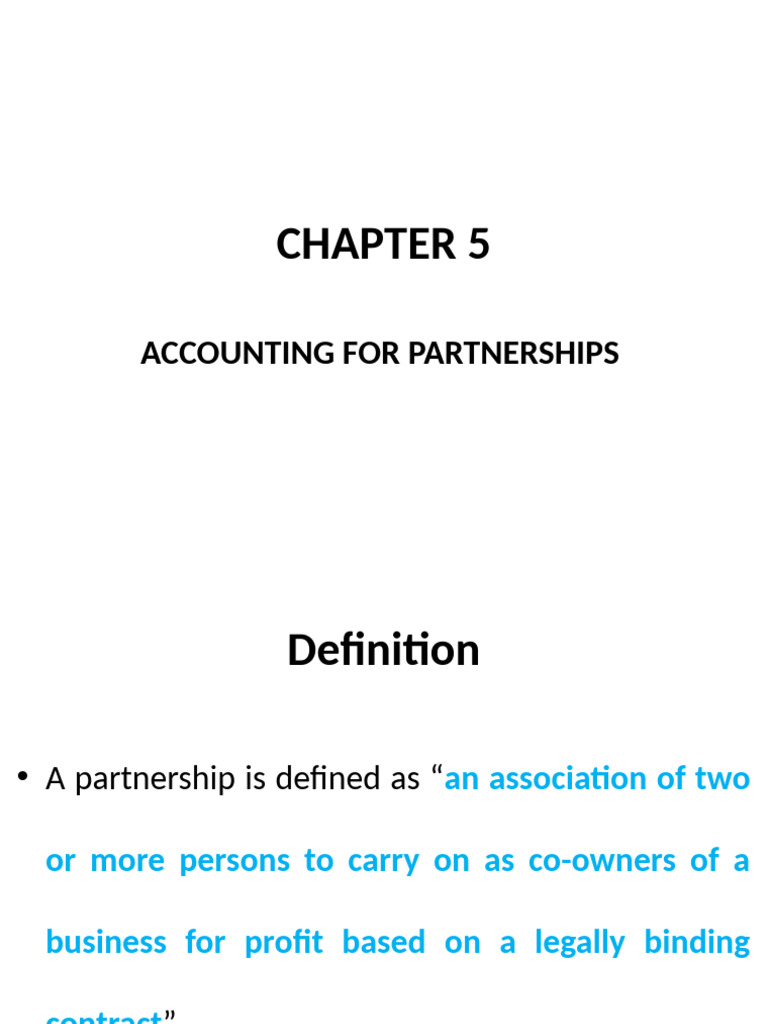 Chapter 5 Partnership | PDF | Partnership | Private Law