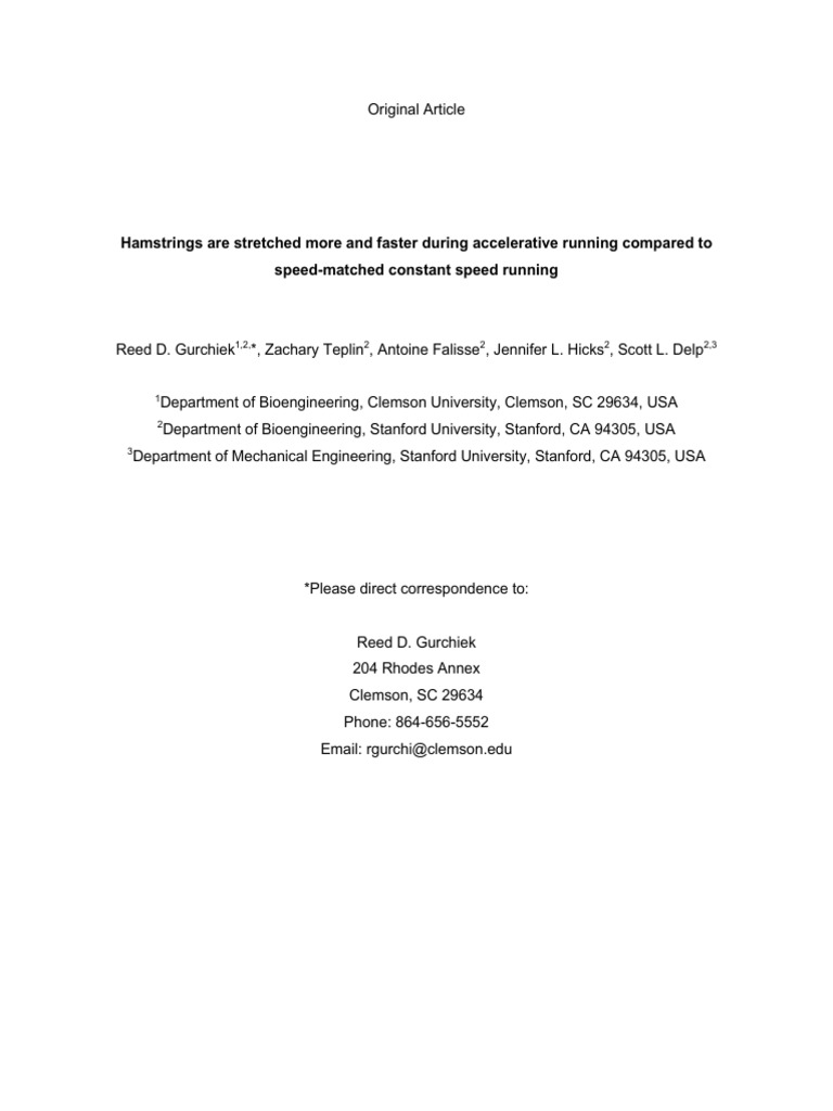 Hamstrings Are Stretched More and Faster During Accelerative Running ...
