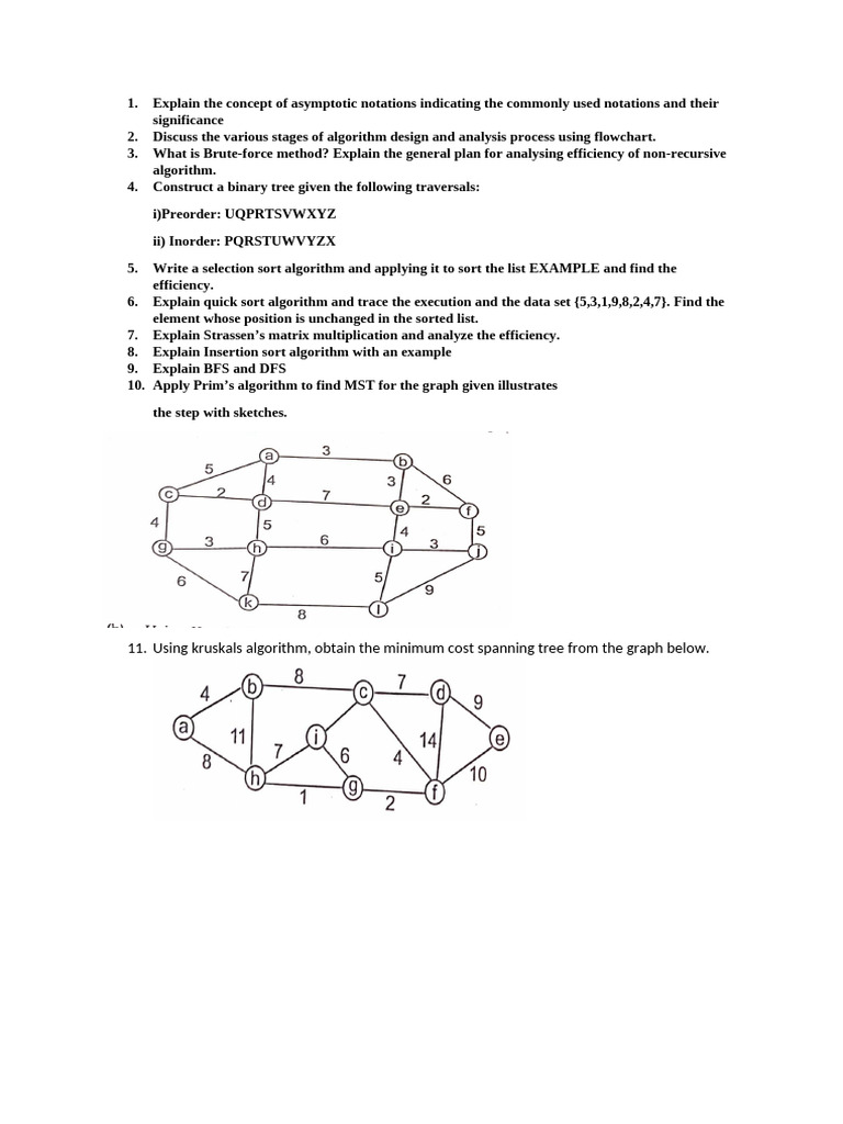 Imp. Questions DS | PDF