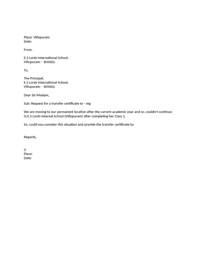 TC Request - Letter | PDF